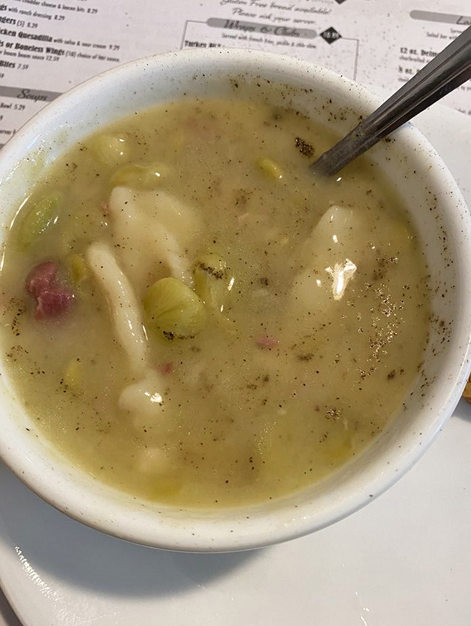 Chicken and dumpling soup that tastes like someone's grandmother is hiding in the kitchen. Comfort in a bowl.