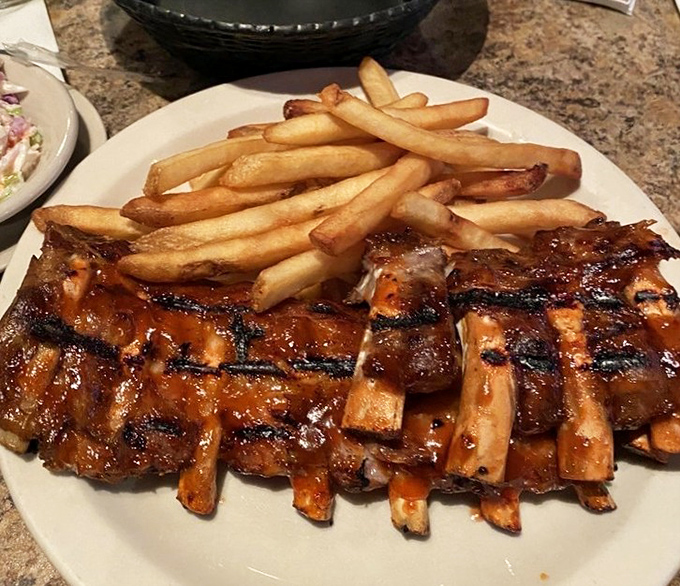 Half rack? More like half heaven. These ribs have the kind of char marks that deserve their own Instagram account.