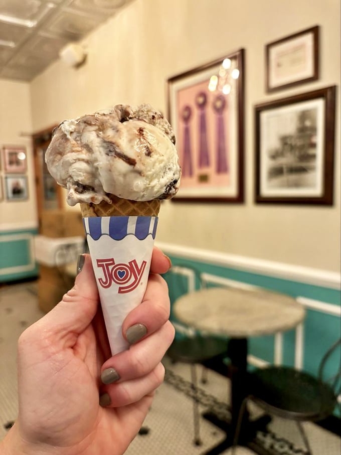 Every cone should aspire to this level of commitment&mdash;ice cream, whipped cream, and a cherry, creating the dessert equivalent of a standing ovation.