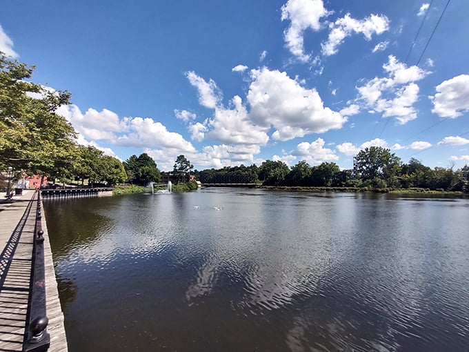 Allegan's waterfront offers postcard-worthy views under Michigan's famously dramatic skies. The kind of place that makes smartphone photographers feel like Ansel Adams.