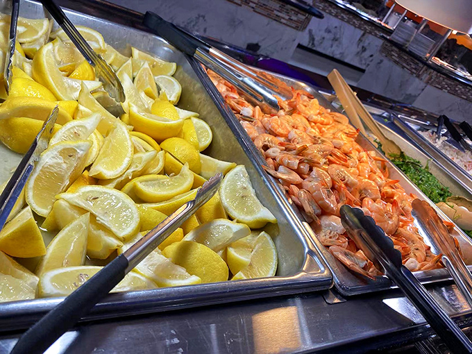 Lemon wedges and shrimp&mdash;a classic romance story that never gets old. The citrus brightens while the seafood delights in this timeless buffet love affair.