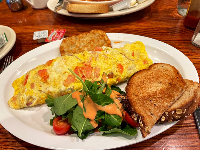 An omelet that actually tastes like its ingredients rather than just being an egg envelope for whatever was about to expire in the fridge.