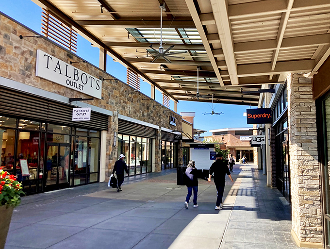 The covered walkways of Clarksburg transform everyday shopping into a European-style promenade—just with more shopping bags.