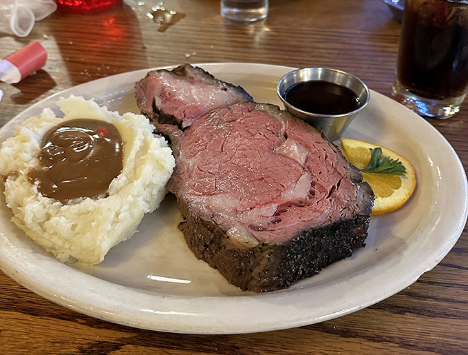 A T-bone that would make Fred Flintstone jealous, paired with mashed potatoes that could make a grown rancher weep with joy.