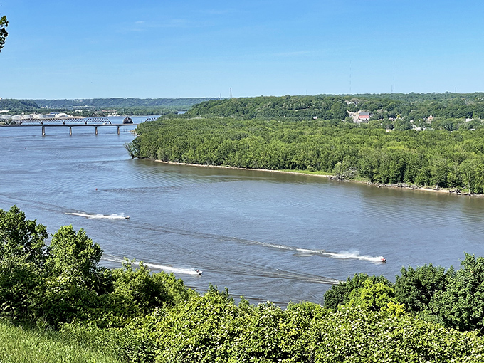 The mighty Mississippi doesn't just flow through Dubuque&mdash;it defines it. Three states visible from one viewpoint, like nature's own tri-screen theater experience.