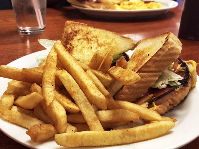 Sandwich: Hand-cut fries with just the right amount of seasoning accompany a sandwich that puts chain restaurants to shame.
