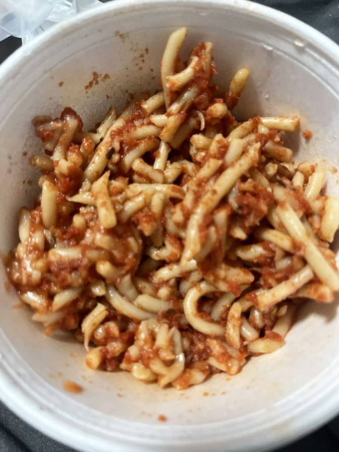 Spaghetti with meat sauce might seem like an odd seafood companion, but this homestyle side dish proves Mad Jack's knows comfort food in all forms.