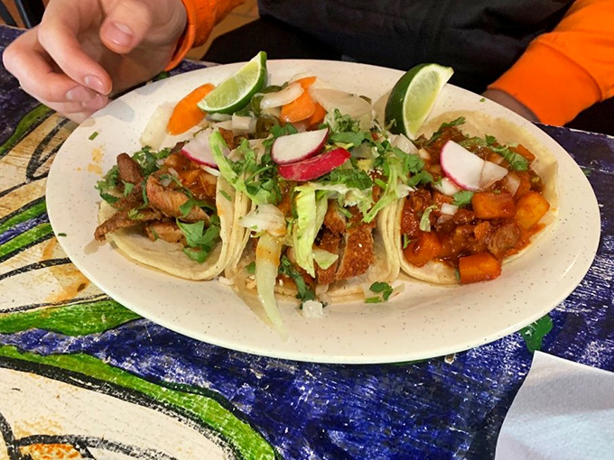 These aren't just tacos&mdash;they're edible love letters from Mexico. The cilantro and radish add that perfect fresh counterpoint to the savory fillings.