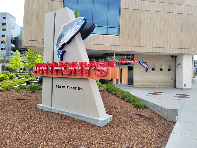 Anthony's makes a statement before you even enter &ndash; that fish sculpture is just a preview of the seafood artistry waiting on your plate inside.