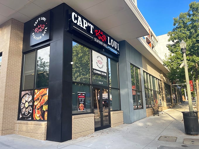 Cap't Loui's modern storefront might look city-slick, but their seafood boils are gloriously down-to-earth messy fun. 