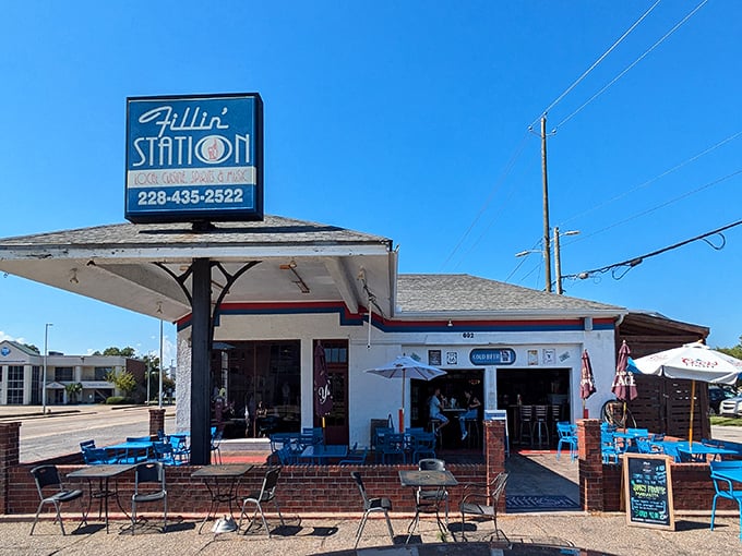The Fillin' Station proves the best seafood often comes from buildings that used to pump gas instead of serve gumbo.