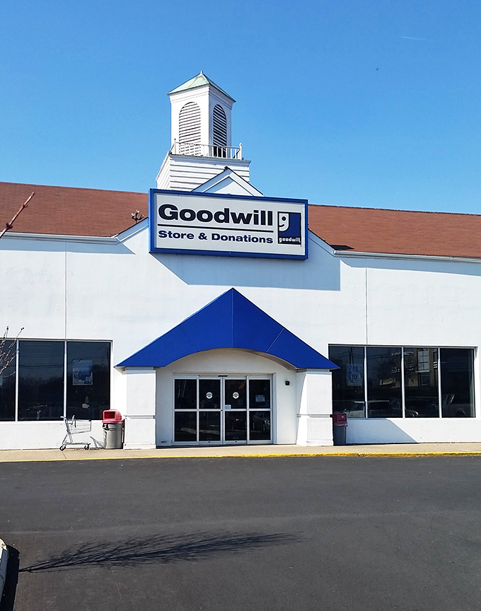 Goodwill's stately white building stands like a cathedral to the religion of fantastic finds.