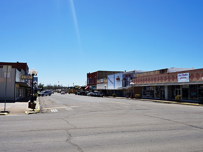 Hugo's charming downtown invites leisurely strolls where "running errands" becomes a pleasant social event rather than a chore.