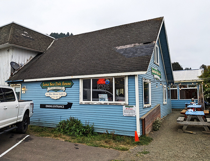 Luna Sea Fish House: This charming blue cottage doesn't need fancy signage&mdash;the seafood speaks volumes. Come for the fish, stay for the small-town coastal magic.