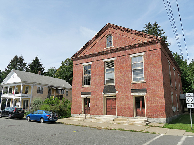 Montague's industrial heritage remains visible in these riverside mill buildings, now reimagined for 21st-century creativity.
