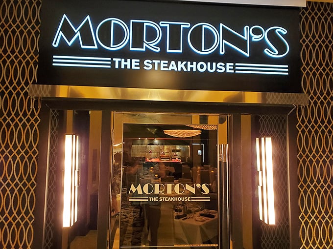 Morton's elegant signage promises a celebration of beef. This is where steaks are treated with the reverence they deserve.