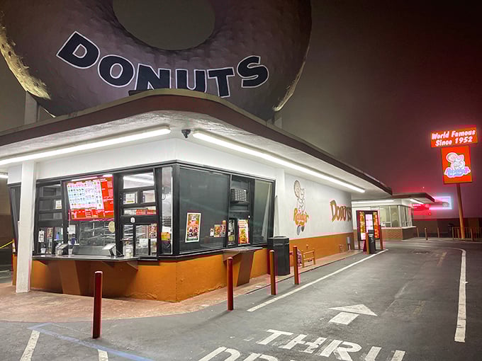Holy donut, Batman! Randy's giant rooftop treat is the superhero of roadside attractions.