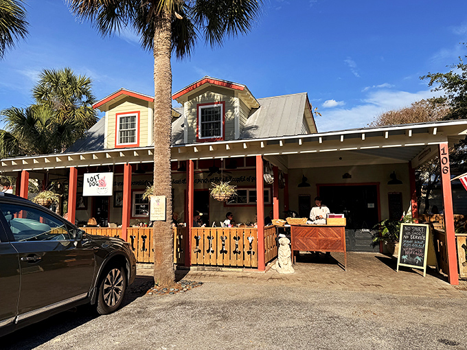 The Lost Dog Cafe's colorful cottage vibe says "kick off your flip-flops and stay awhile"—your breakfast won't mind waiting.