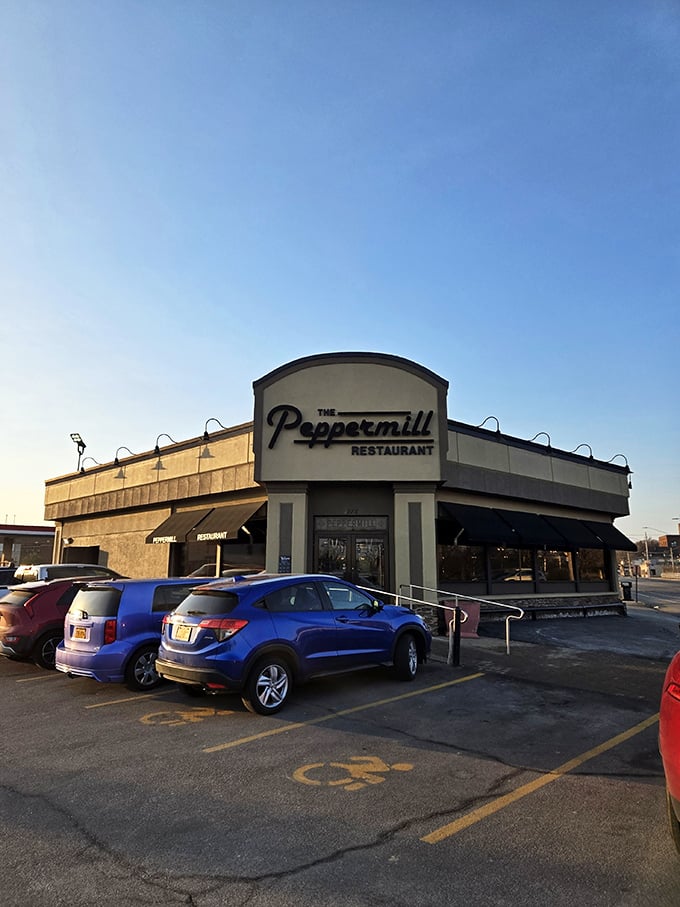 The Peppermill's unassuming strip mall charm hides what locals know: inside lurks some of Rochester's most satisfying steaks.