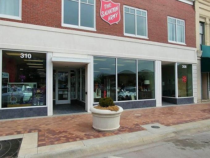 The Salvation Army's classic red shield welcomes bargain hunters to this Manhattan treasure trove of secondhand surprises.