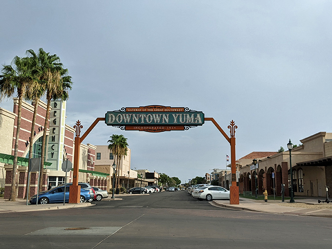 Yuma's historic downtown invites leisurely strolls past vintage signs and storefronts where prices seem pleasantly stuck in a bygone era.