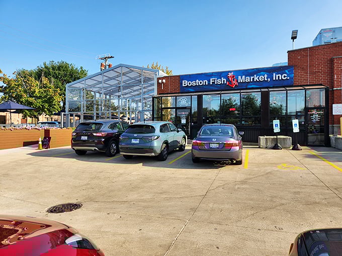 Don't let the name fool you—this Illinois fish market brings ocean-fresh delights to the Midwest. Boston Fish Market's simple building hides seafood riches.
