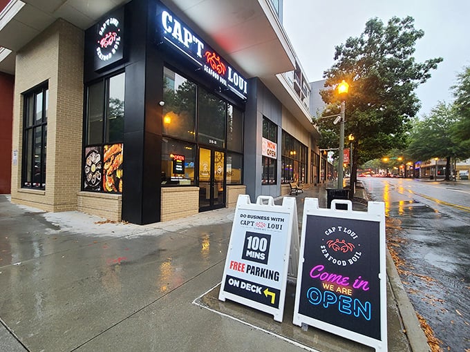 The bright crab logo isn't just cute branding&mdash;it's a beacon calling seafood lovers to this Decatur treasure.