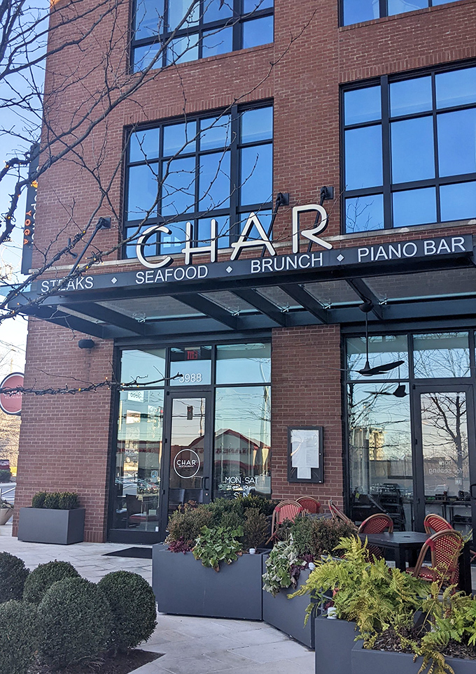 Those planters aren't just decorative &ndash; they're trying to contain the excitement of diners who've just experienced Char's ribeye.