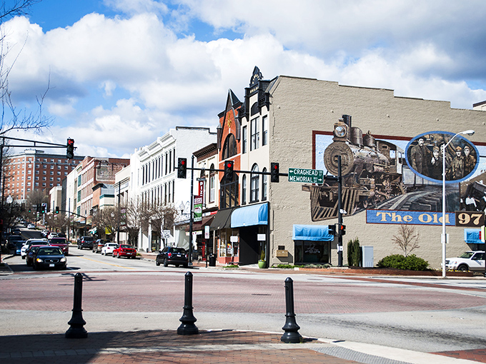 These century-old brick facades in Danville have witnessed everything from horse-drawn carriages to electric cars zipping past.