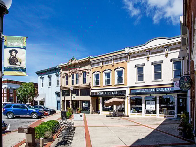 E-town's charming downtown square proves you don't need a fortune to live in a picture-perfect community.