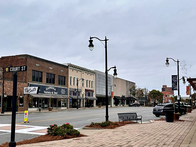 The charming storefronts of Gadsden's main street offer a glimpse into small-town living where your dollar stretches further.