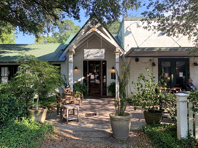 Nestled among ancient oaks, Jesse's cottage-style building promises fine dining with down-home Southern hospitality.