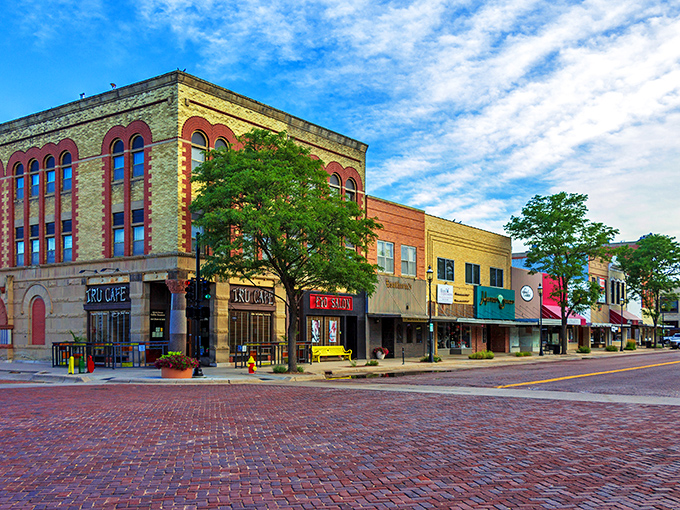 The vibrant colors of Kearney's downtown buildings reflect the lively community spirit. Your retirement dollars stretch further beneath those blue Nebraska skies!