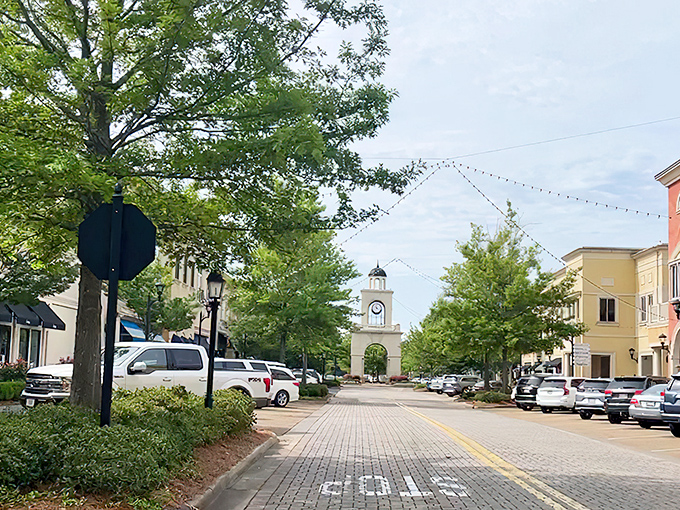 Charming clock tower anchors Madison's town center &ndash; slightly higher prices but still a bargain for what you get.
