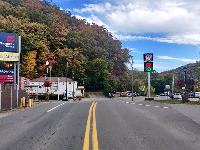 The Fayette Theatre marquee promises entertainment in a town where the pace is refreshingly human and the welcome genuinely warm.