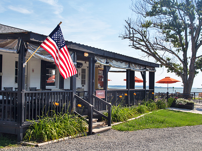 Those orange umbrellas shade some of Virginia's finest seafood&mdash;simple picnic tables with million-dollar water views.