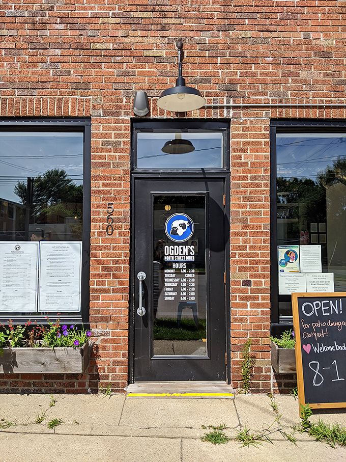 The flower boxes aren't just decorative&mdash;they're a hint at the fresh, thoughtful touches waiting inside on your plate. 
