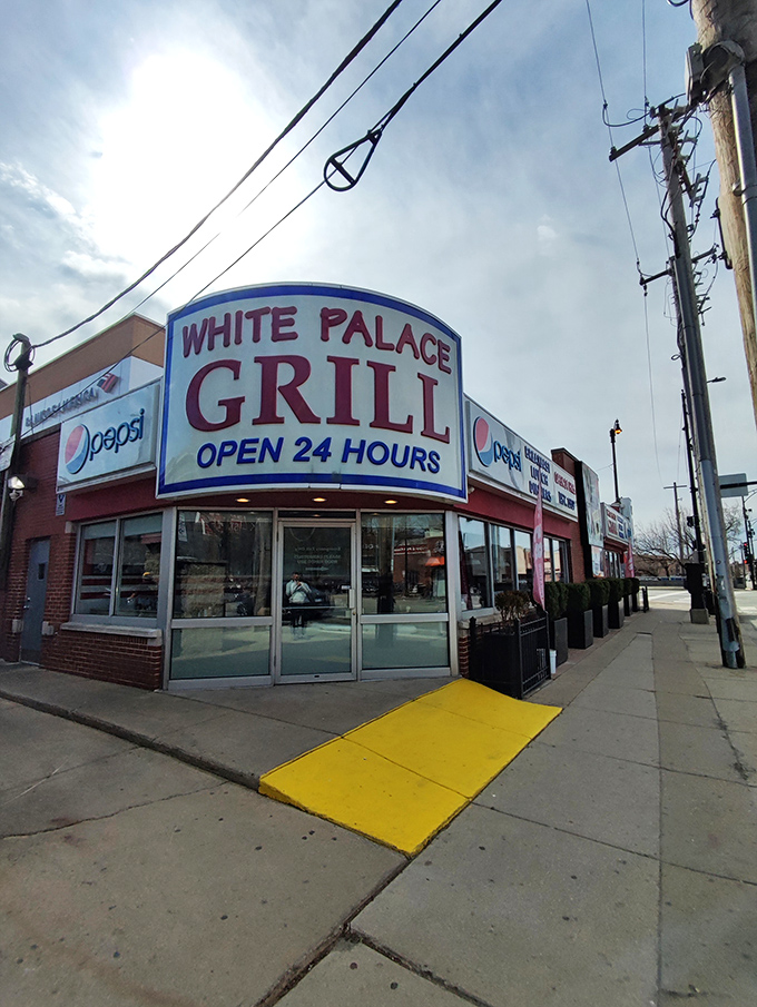 That classic White Palace Grill sign has illuminated more 3 AM pancake revelations than any therapist in Chicago.