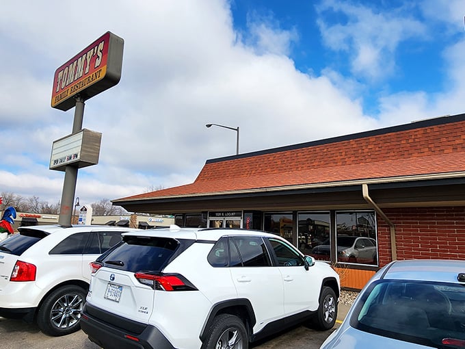 "Flap Jacks & Bacon" isn't just a sign&mdash;it's Tommy's mission statement. That rooster knows you're not leaving hungry.