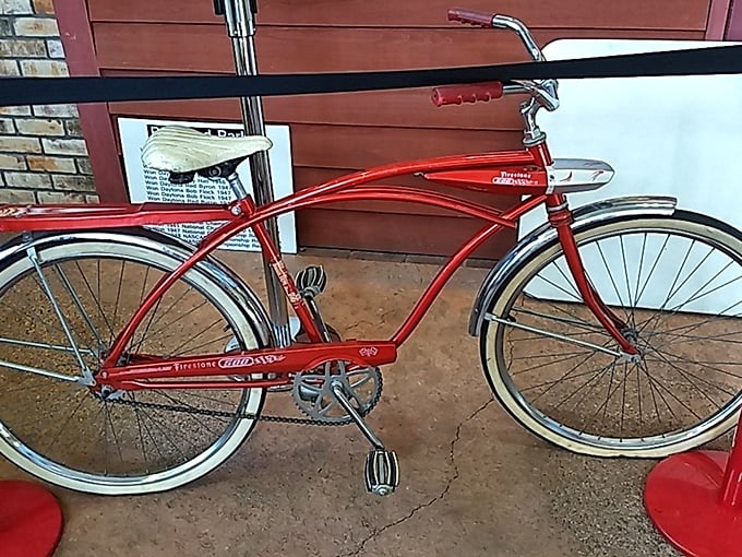 Even a vintage bicycle gets the spotlight here&mdash;this cherry-red 1960s Huffy reminds us that the need for speed starts young.
