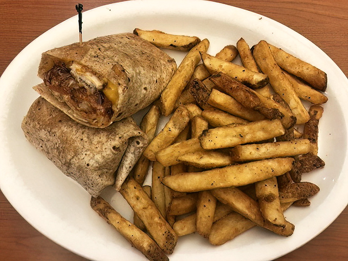 A wrap that manages to be both substantial and properly contained &ndash; the food equivalent of a well-packed suitcase for your taste buds' journey.