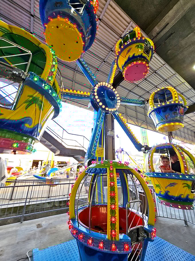 The Balloon Wheel lifts families skyward in colorful pods, proving that simple pleasures&mdash;like a gentle spin with a view&mdash;never go out of style.