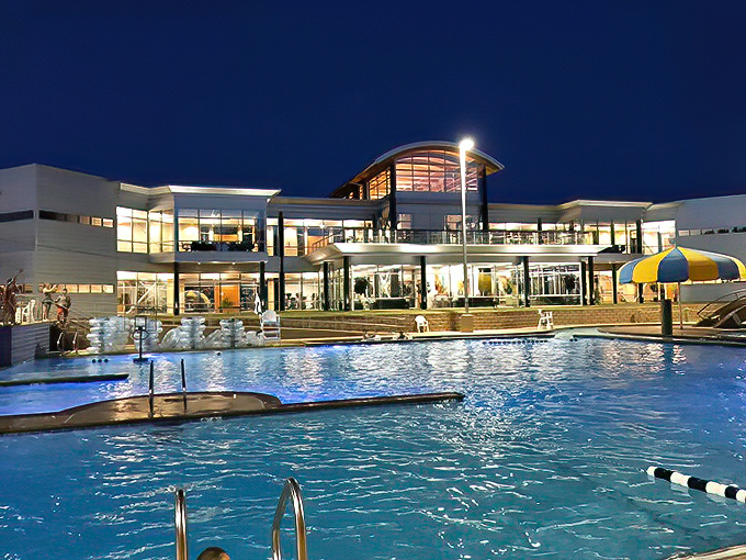 Night swimming takes on magical dimensions at Batesville's Community Center, where modern amenities meet small-town hospitality under the Arkansas stars.