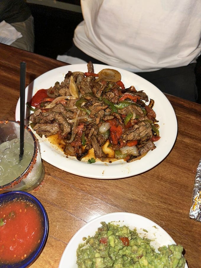 This sizzling beef fajita platter doesn't just arrive at your table&mdash;it makes an entrance, with peppers and onions still performing their delicious dance.