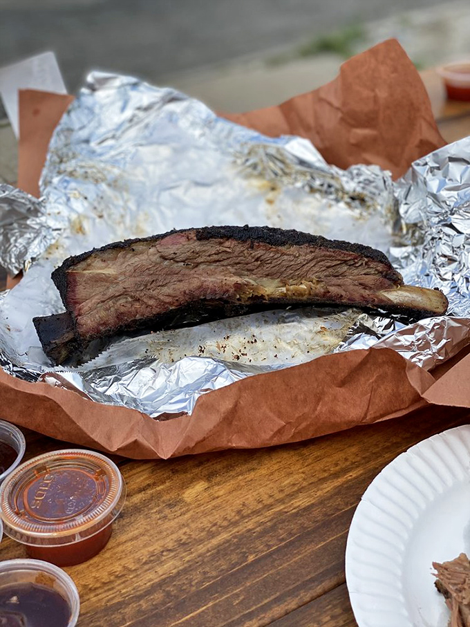 The beef rib: prehistoric in size, transcendent in flavor. This isn't just meat on a bone&mdash;it's a carnivore's religious experience.