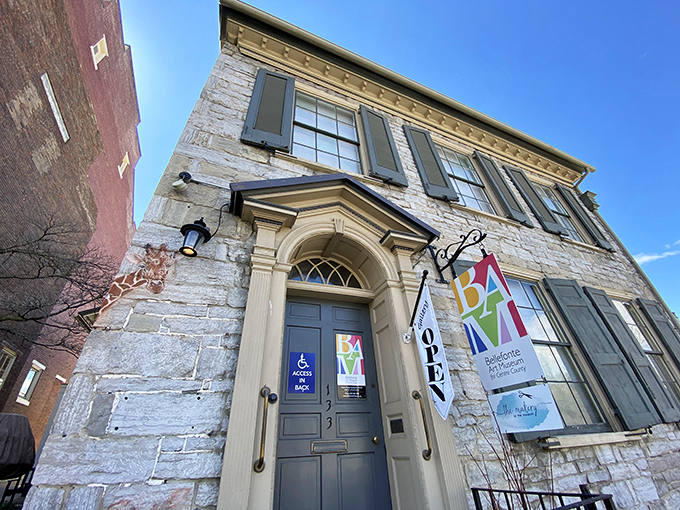 The Bellefonte Art Museum's limestone facade tells you this town takes culture seriously. Those elegant black shutters have witnessed centuries of artistic evolution.