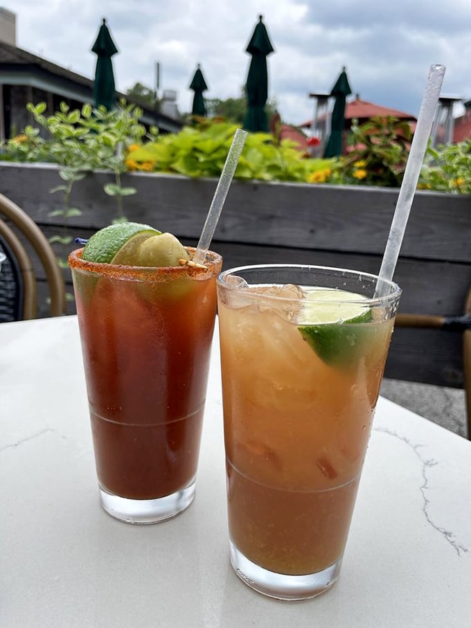 The Bloody Mary arrives with enough spice to wake your taste buds, while the Rum Punch whispers sweet promises of summer afternoons.
