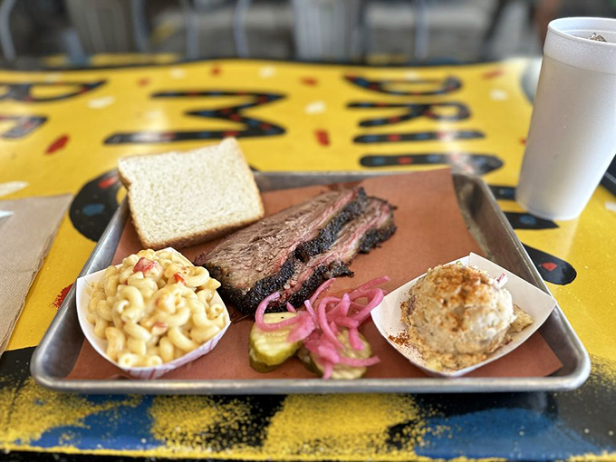 Brisket, cornbread, and mac and cheese&mdash;the holy trinity of comfort that makes you wonder why you'd ever eat anything else.