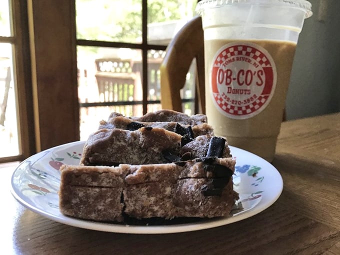 Morning bliss, Jersey style. That perfect moment when coffee meets donut, and suddenly Monday morning doesn't seem like such a tragedy after all.
