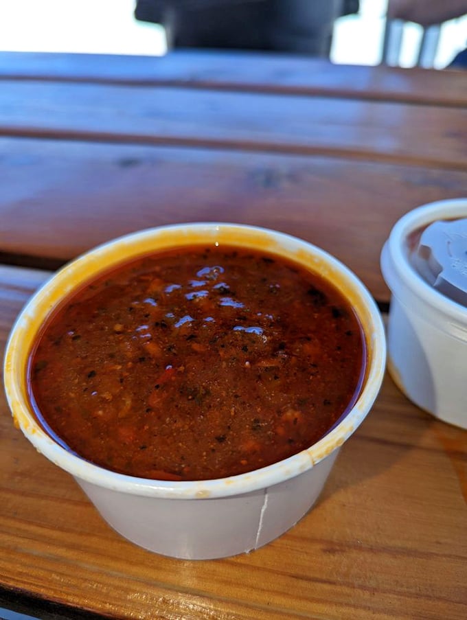 This isn't just chili, it's a bowl of Texas-style warmth. It's got more kick than a Rockettes' Christmas show!